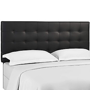 Modway Paisley Upholstered Tufted Faux Leather King and California King Headboard Size in Black