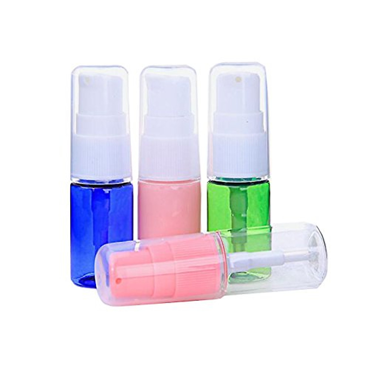 erioctry 10ML Portable Empty Refillable Bottle Cream Shampoo Lotion Treatment Pump Bottle with Cap Travel Bottles Toiletries Liquid Container for Cosmetic Make-up Pack of 6 (Transparent)