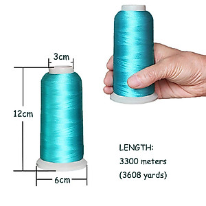 Set of 4 Embroidery Thread Light Cyan Turquoise Teal Polyester Huge Spool 3608 Yards (3300M) Each for Home Embroidery and Sewing Machines – ACRAFT