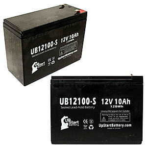2 Pack UB12100-S 12V 10Ah Battery Sealed Lead Acid SLA Replacement for Schwinn Stealth 1000, ST1000, S500, S400, S350, S600, S180 Electric Scooter Battery, 12 Volt 10 Amp Hour Batteries, AGM, 24V