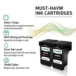 batuto Remanufactured Ink Cartridge 245xl 246xl Combo Pack Replacement for 245 XL Ink Cartridge for Pixma MX490 MX492 MG2522 TR4500 TR4520 TS3100 TS3122 TS3300 TS3322 TS3320(2 Black)