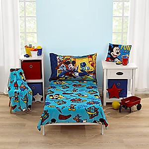 NoJo Disney Mickey Mouse Funhouse Crew Blue, Red and Yellow, Funny, and Donald Duck Laugh It Up Super Soft Toddler Blanket