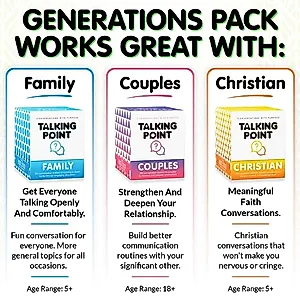 200 Intergenerational Conversation Cards - Get to Know Parents and Grandparents for Family Game Night with Curated Question Cards - Family Fun Games for Adults and Kids Too - Relatives Icebreaker