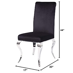 ACME Fabiola Side Chair (Set-2) - - Fabric & Stainless Steel