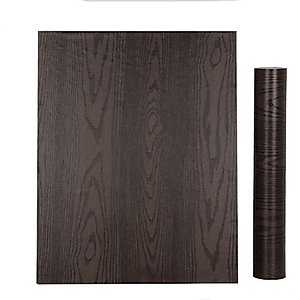 Self Adhesive Black and Brown Wood Grain Contact Paper for Kitchen Cabinets Door Table Counter Top Desk Furniture Walls 15.7x117 Inches