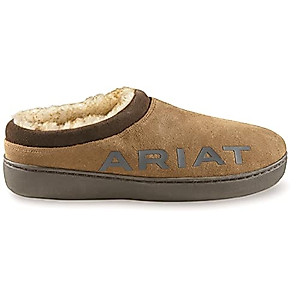 ARIAT Men's Indoor & Outdoor Suede Hooded Clog Slippers, Hashbrown, 10