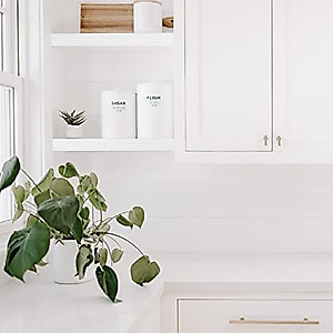 QEEIG White Floating Shelves Bathroom Wall Shelf Over Toilet Bedroom Kitchen Living Room Modern Decor Small 16 inch Set of 2 (008-40W)