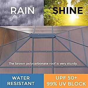 12 Ft. X 10 Ft. Outdoor Aluminum Gazebo with Hardtop Netting for Lawn, Backyard