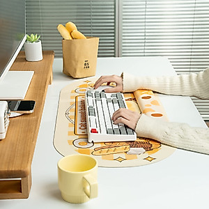 GeekShare Cute Bakery Cat Wrist Rest Support Mouse Pad Set- Non-Slip Base and Lightweight Memory Foam Wrist Rest Desk Mat for Keyboard and Mouse, Perfect for Gaming,or Home Office Work