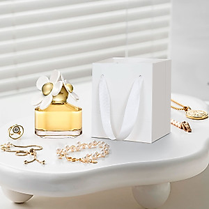 HUAPRINT White Gift Bags,12 Pack Small White Paper Bags with Handles Bulk-4x2.75x4.5 inch,Mini Party Favors Bags for Presents,Birthday,Weddings,Baby Showers