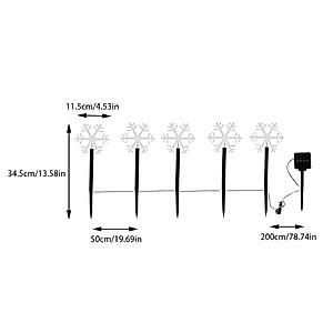 MOFUCA 5pcs Solar String Light, Halloween Christmas Outdoor Lights for Garden, Auto On Off Waterproof Christmas Decorative Lights for Party, Wedding, Home, Window, Bathroom(Snowflower)