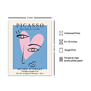Pablo Picasso Wall Art Prints - Pablo Picasso Poster - Mid-Century Modern Room Decor - Gallery Wall Art - Museum Poster - Abstract Art - Minimalist Wall Decor- Line Art Wall Decor- Art Gifts for Women