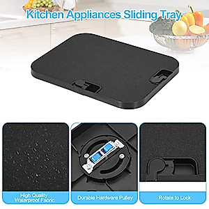 Appliance Slider, Two-Way Appliance Sliding Tray, Kitchen Caddy Countertop Appliance Sliders Coffee Tray with 4 Rolling Wheels for Coffee Maker, Toaster, Air Fryer, Pot, Aid Mixer, Up to 110lbs