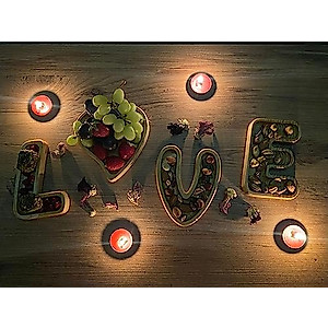 OZWOON Wooden Heart Shape Appetizer Plates Set Ideal Gift And Great For Special Occasions For Snack Candy Nuts Charcuterie Board Set Cheese All are Welcomed Perfect for Valentine's Day