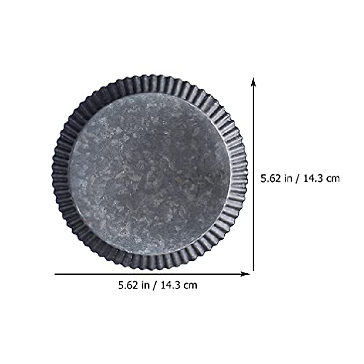 Cabilock Cutlery Tray Galvanized Serving Tray Round Farmhouse Rustic Serving Platter Fruit Food Breakfast Coffee Cupcake Dinner Tray for Kitchen Dining Room Jewlery Tray