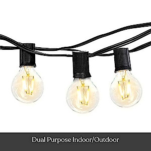 Brightech Ambience PRO Replacement LED Light Bulbs, 1 Watt LED Edison-Inspired Exposed Filaments Bulbs, G40/G45 Energy Efficient Outdoor String Lights Bulbs - 15 Pack