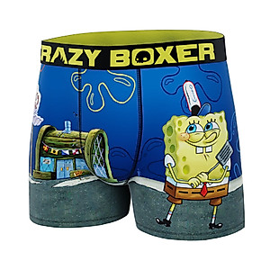 CRAZYBOXER Men's Underwear Spongebob Squarepants Comfortable Original Boxer Brief Resistant