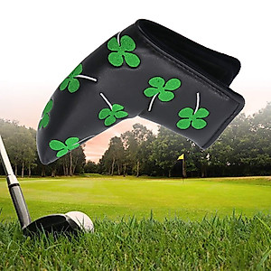 HISTAR Golf Putter Head Cover Headcover Shamrock Embroidered Blade Fit All Brands