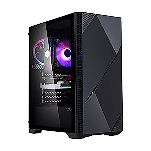 Zalman Z3 Iceberg ATX Mid Tower Gaming PC Case - 2 x 120mm ARGB Fans Preinstalled - Tempered Glass Side Panel - Support E-ATX, 2 x USB 3.0, Black