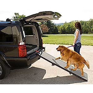 Pet Gear Tri-Fold Portable Pet Ramp for Dogs and Cats, 71" Long, Extra Wide, Holds up to 200lbs, Patented Design, Compact/Easy Fold with Safety Tether, Available in 2 Models