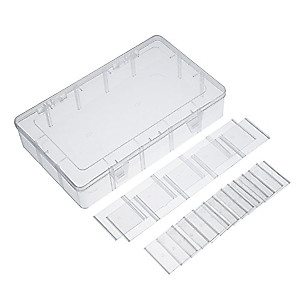 Outus Washi Tape Organizer Sticker Storage Bead Organizer Crafts Box Organizer, 15 Compartments, Clear