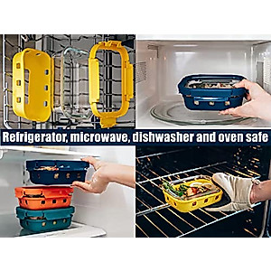 Balxajump[18 pieces 6-packs]Glass Food Storage Containers Mixed Set with Silicone Sleeve Airtight Lids for Lunch Box Meal Prep Microwave Oven Freezer Dishwasher Leak Proof Organization BPA-Free Green