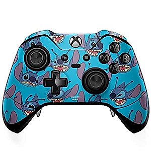 Skinit Decal Gaming Skin Compatible with Xbox One Elite Controller - Officially Licensed Disney Lilo and Stitch Face Expression Pattern Design
