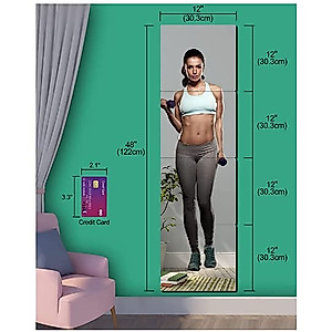 Plexiglass Acrylic Soft Mirror Non-Glass shatterproof Mirror Full Length Mirror Wall Mirror Frameless Home Fitness Mirror (4PCS) 12inch12inch(16)