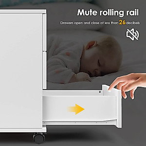 STARY Fully Assembled 3 Drawer Wood Rolling File Cabinet