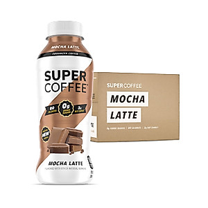 Super Coffee, Iced Keto Coffee (0g Added Sugar, 10g Protein, 80 Calories) [Mocha Latte] 12 Fl Oz, 12 Pack | Iced Coffee, Protein Coffee, Coffee Drinks, Smart Coffee - SoyFree GlutenFree