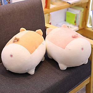 Levenkeness Soft Fat Pig Plush Hugging Pillow,Cute Piggy Stuffed Animal Doll Toy Gifts for Bedding, Kids Birthday, Valentine, Christmas (Pink, 15.7")