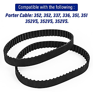Sander Toothed Drive Belt Compatible With 848530 Porter Cable Fits 351/352 336/337 Variable speed Belt Sanders - 2Pack