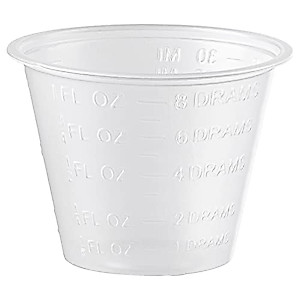 [300 Count - 1 oz.] Plastic Disposable Medicine Measuring Cup for Liquid Medicine, Epoxy, & Pills
