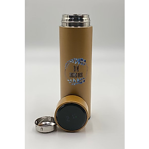 Arctic Heir 16oz Vacuum Flask Thermos w/ Tea Infuser & LED Digital Temperature Display (Gold)