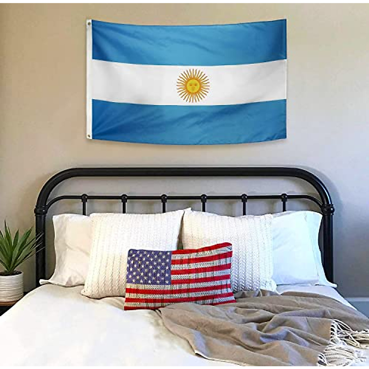 DANF Argentina Flag 3x5 Foot Polyester Argentinian National Flags Polyester with Brass Grommets 3 X 5 Ft