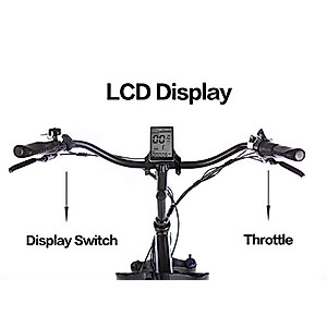 Soumye Beach Cruiser E-Bike 1050W Pack Watts Motor 48V/768WH Lithium Battery 26”x4.0 Fat Tire Max Speed 28m/h Step-Thru M5 Larger Size Display, 7 Gears for Adults (S132-Black)