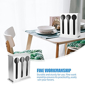 UPKOCH Utensil Dispenser 3 Compartment Stainless Steel Cutlery Organizer Silverware Holder Caddy Forks Spoons Knives Flatware Dispenser for Restaurant Kitchen