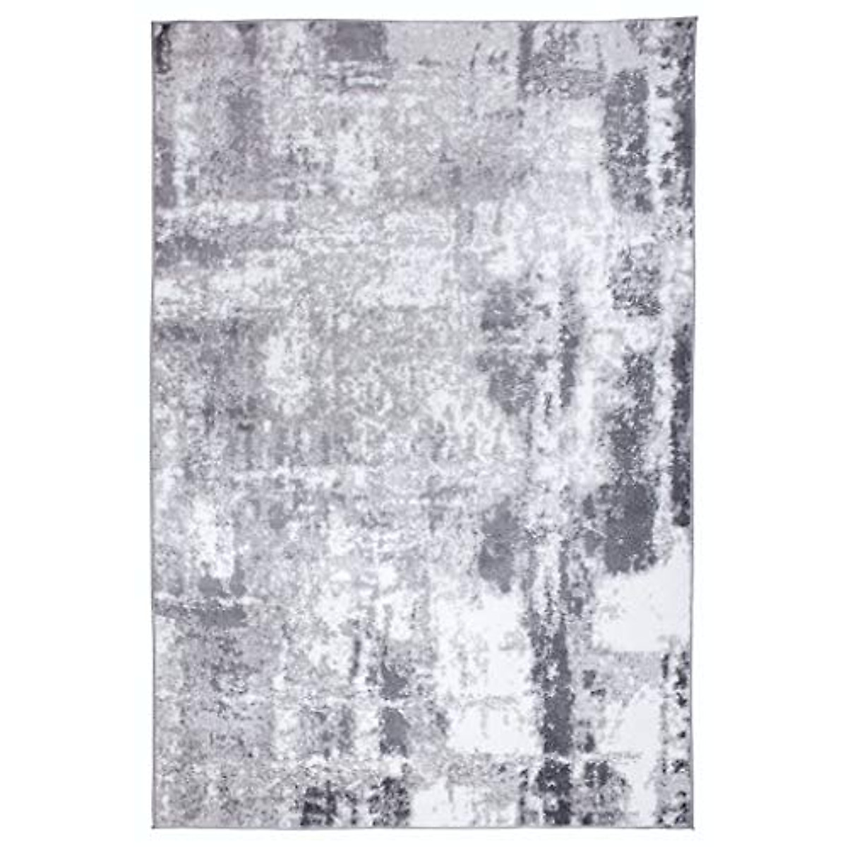 Rugshop Contemporary Abstract Distressed Area Rug 7'10" x 10' Gray