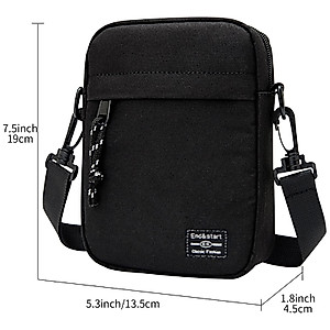 Vaupan Small Crossbody Bag Shoulder Bag For Men, Women Mini Messenger Bag Water Resistant Satchel Bag for Work Travel Business (Black)