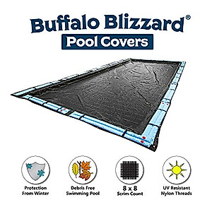 Buffalo Blizzard Deluxe Winter Cover for 30-Foot-by-50-Foot Rectangle In-Ground Swimming Pools | Blue/Black Reversible | All Covers Include 5-Feet of Overlap to Measure 35-Foot-by-55-Foot