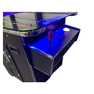 TOP US VIDEO ARCADES Full Size Commercial Grade Cocktail Arcade Machine 2 Player Upgraded Trackballs 412 Games 22" LCD Screen Tempered Glass 2 Stools Included 5 Year Warranty Black