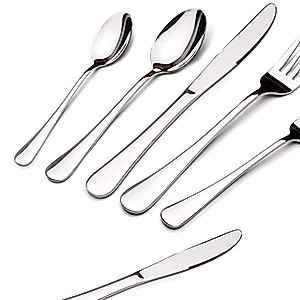 Acnusik Stainless Steel Flatware Service for 8, Utensils Cutlery Including Knife 40-Piece Silverware Set, Silver