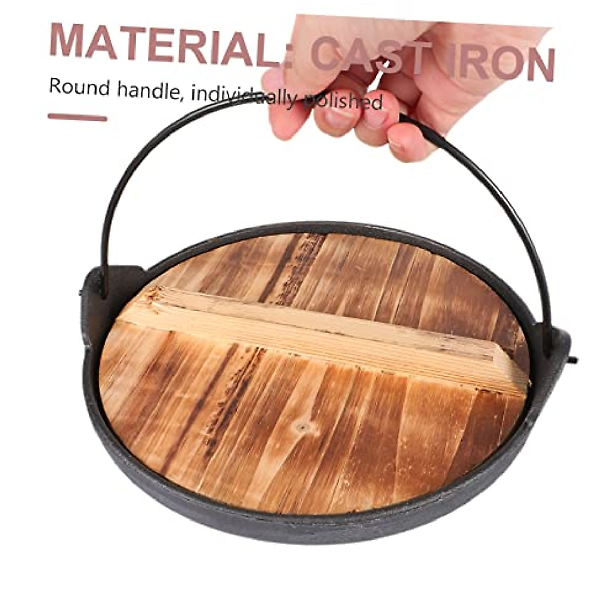 Camping Hanging Pot 2pcs Cast Iron Pan Korean Pots for Cooking Korean Hot Pot Sukiyaki Pot Asian Chinese Wok Camping Pot Cookware Hot Pot Cast Iron Pot High Temperature Pot Asia