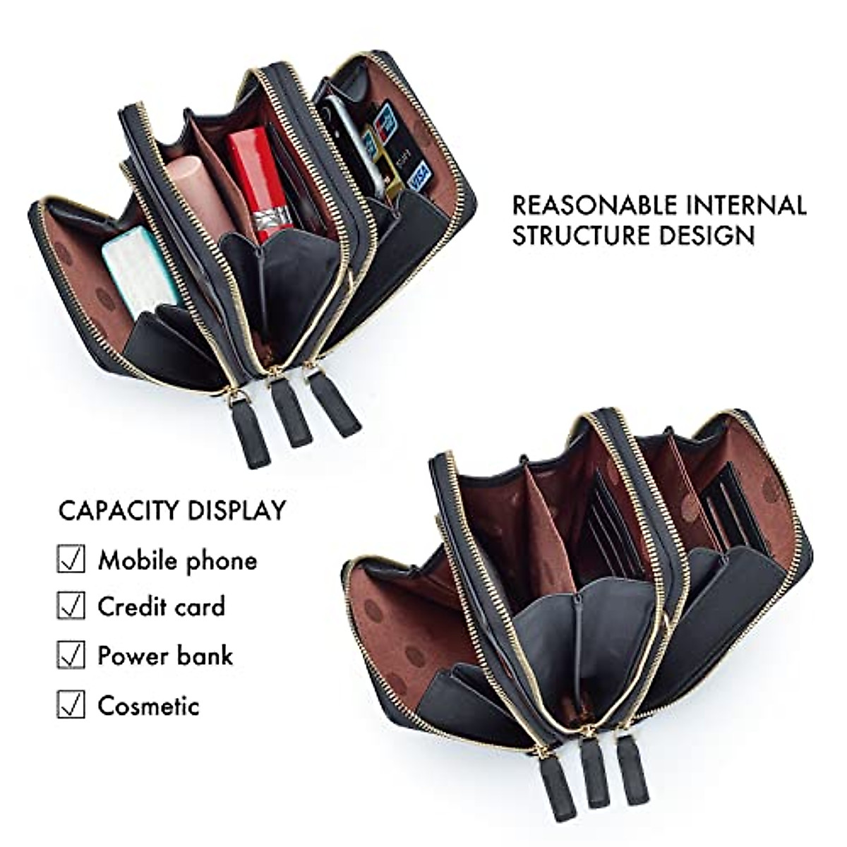 Maymooner Cell Phone Purse,Small Crossbody Bags For Women with Card Slots,Black