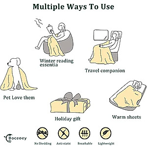 Boceoey Sea Otter Fleece Blankets Twin Size - Blanket for Bed, Sofa, Couch, Camping and Travel - Warm Lightweight Throw for Office Bedroom - Fluffy Soft Plush Blanket 60x80 Inches