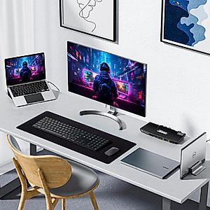 ALOANES Large Gaming Mouse Pad with Non-Slip Rubber Base,Stitched Edge,Desk mat for Laptop,Computer & PC, Wristing Pad for Gamer,Office & Home,Classic Black XL