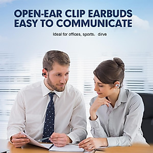 Clip On Earbuds Wireless Bluetooth Ear Clips Ear Buds Open Ear Headphones Ear Cuffs Wireless Ear Clip Bone Conduction Headphones Waterproof Sports Running Earphones for Small Ear Canal