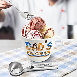 FUTBU Dad Gifts, Gifts for Dad from Daughter Fathers Day, Dad's Ice Cream Bowl Scoop Shovel Spoon Set, Dad’s Ice Cream Gift from Son Daughter, Ideal Xmas Birthday Father's Day Gift for Him