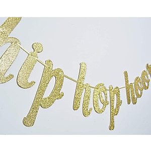 Hip Hop Hooray Gold Glitter Banner