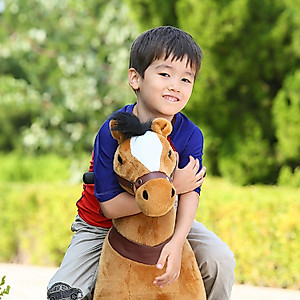 Gidygo Kids Ride On Pony Rider Horse Riding Walking Plush Animal for Children 3 to 6 Years Old or Up to 65 Pounds
